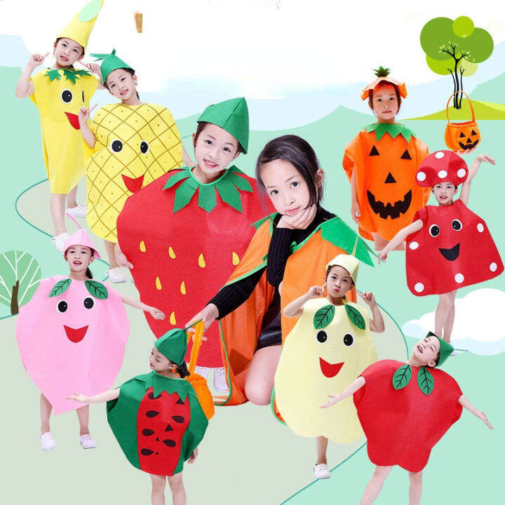 100-140CM Kids Fruit Vegetable Costume Cosplay Halloween Christmas Dress Up Costumes Pretend ...