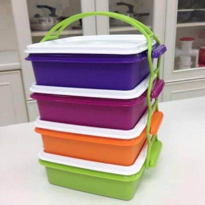 Tupperware Small Goody Box with Cariolier (4) 790ml each - 1 set | Lazada