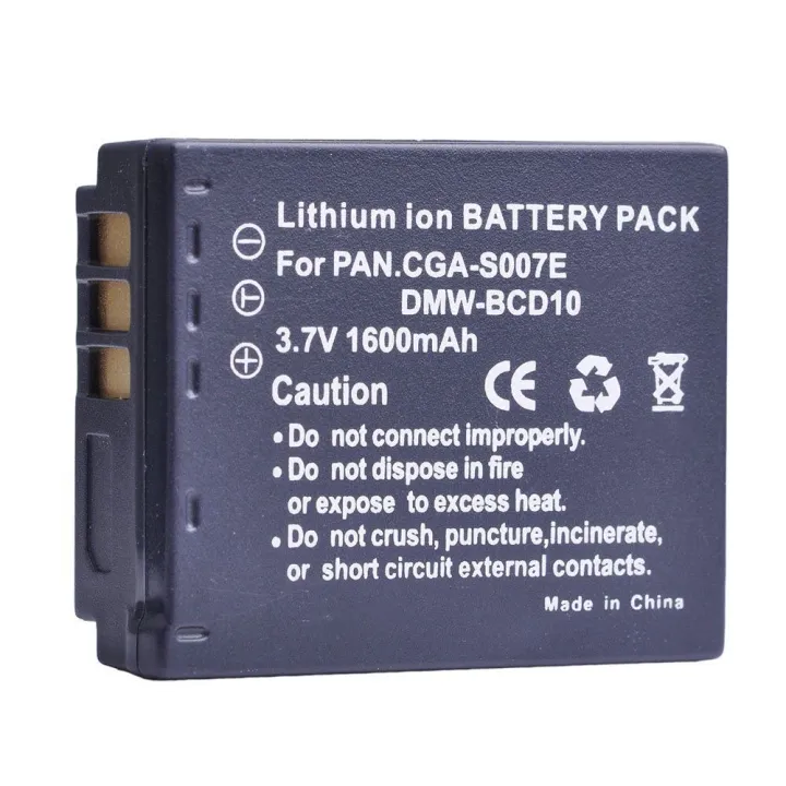 Panasonic camera battery CGa S007 cga S007e.dmw-BCE10.. CGAS007.. for ...