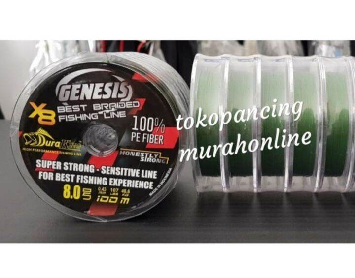 PE DURAKING GENESIS X8 100 METER Harga Per Roll (untuk memancing ...