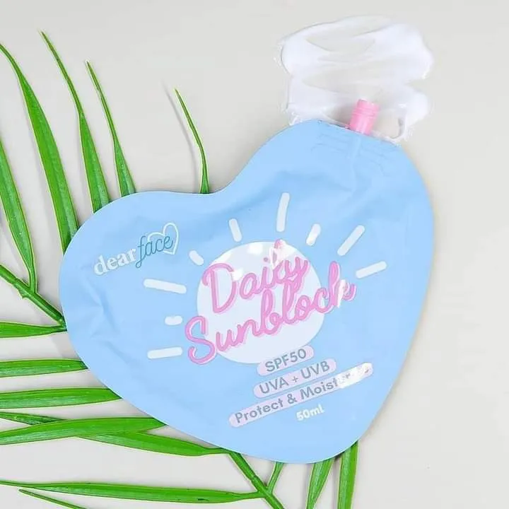 Dear Face Daily sunblock with SPF 50 pouch Plus freebies 50ml | Lazada PH