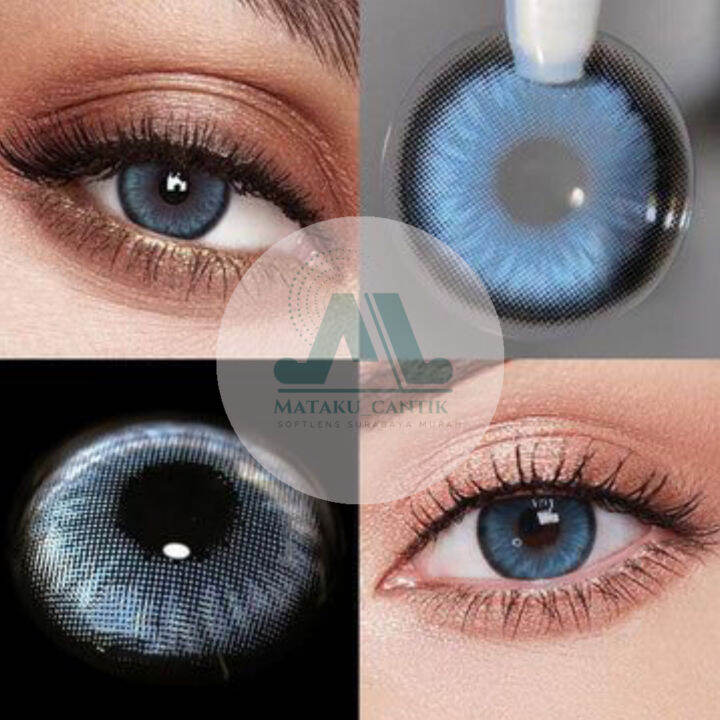 Softlens Barbie Warna Biru Diameter 16 (Big Eyes Efek) | Premium | FREE ...