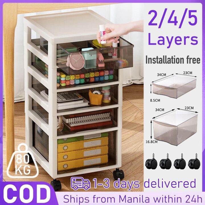 Drawer Storage Organize Rack with Wheel Under Desk Drawer Organize ...