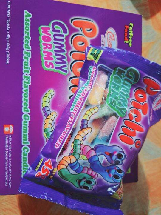 Potchi Gummy Worms and Strawberry Cream Snack Pack | Lazada PH