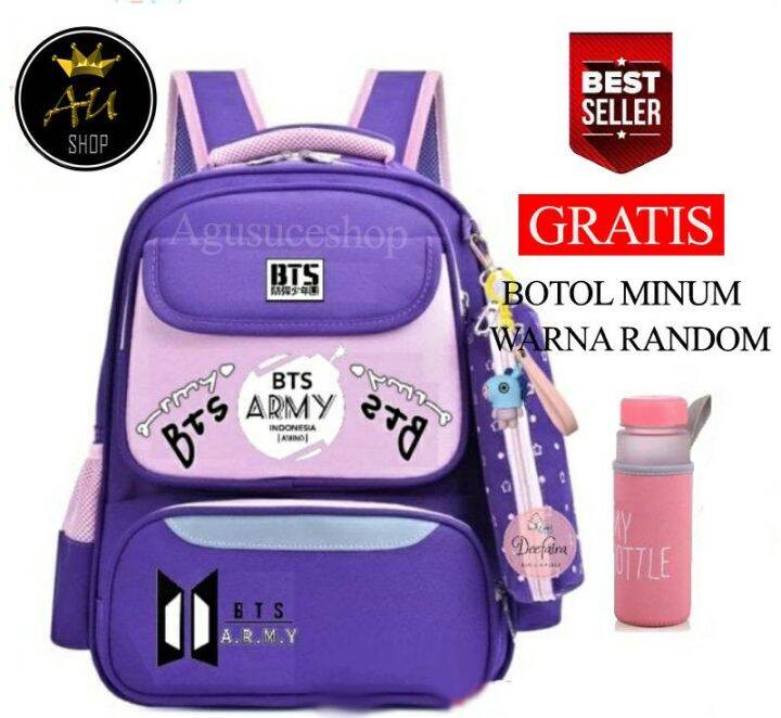 Tas BTS Army Tas Sekolah Anak Perempuan Anak SD SMP Bonus Boneka Dan ...