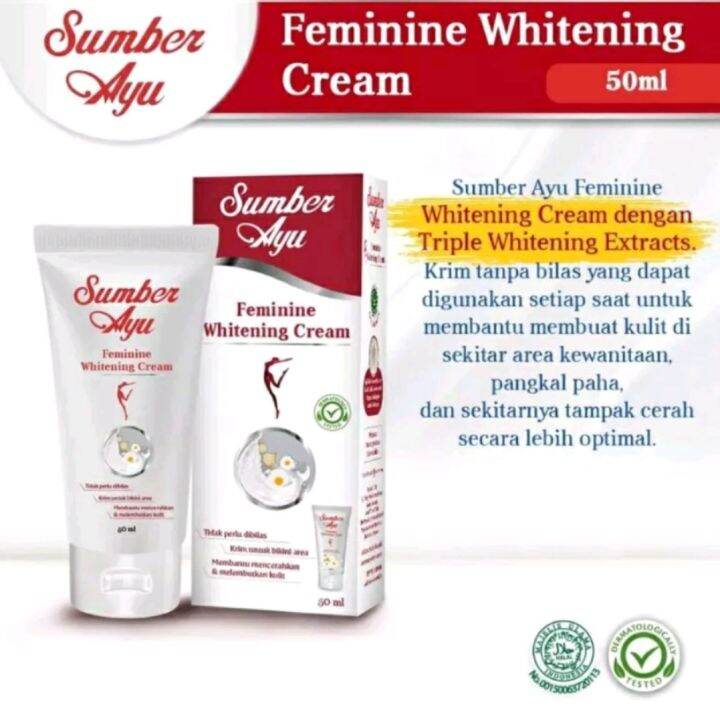 Sumber Ayu Feminine Whitening Cream 50ml | Triple Whitening | Lazada ...