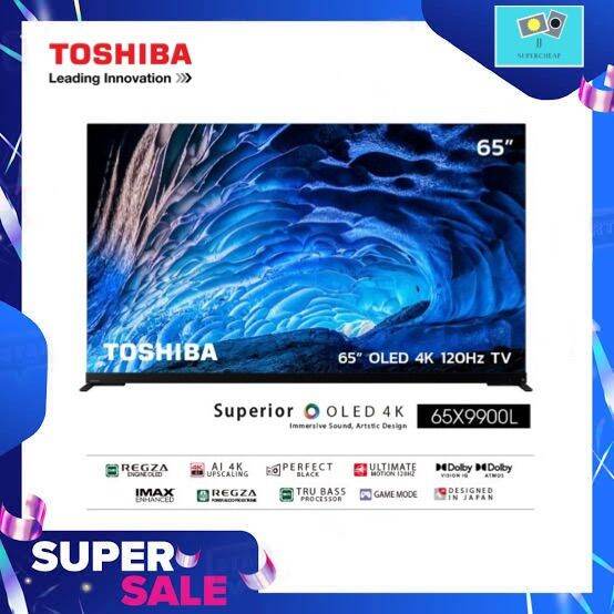 Toshiba TV 65X9900LP ทีวี 65 นิ้ว OLED AI 4K Ultra HD HDR10+ 120Hz Voice Game TV BAZOOKA Woofer ...
