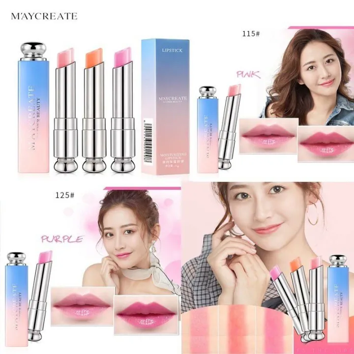 Maycreate lipstick / lipstik Melembabkan Bibir Pewarna Alami Tahan Lama ...