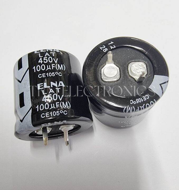 CE คาปาซิเตอร์ 100uf 450V 25*25mm ELNA ขาเขี้ยว 2ขา Capacitor | Lazada ...