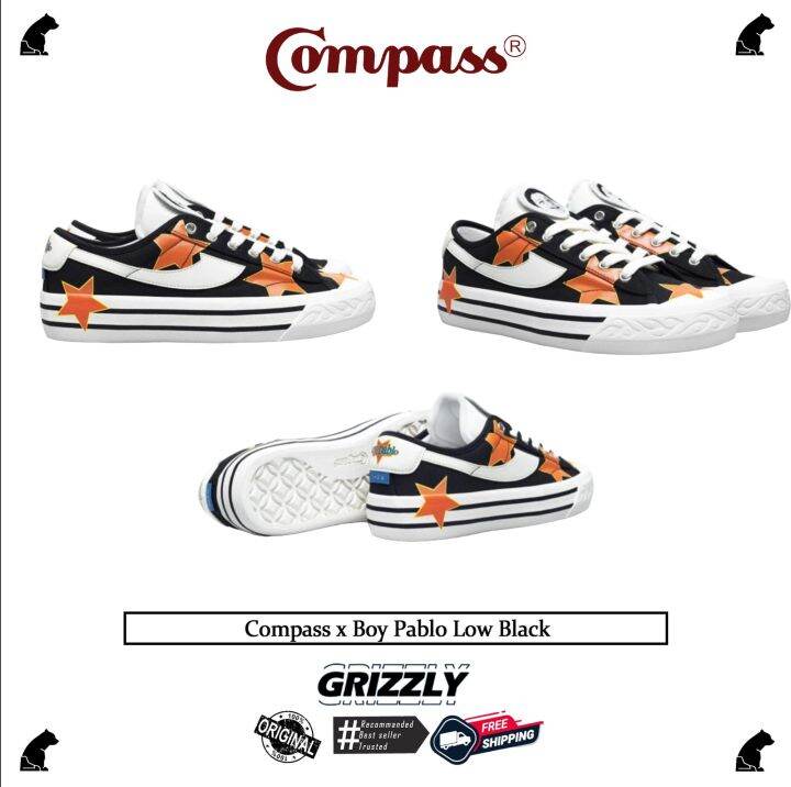 Sepatu Compass x Boy Pablo Low Black Fullset Limited Edition | Lazada ...