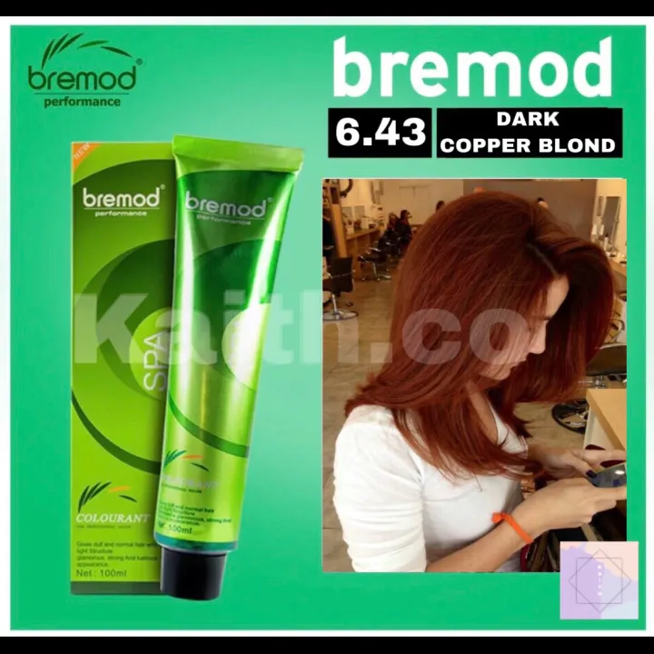BREMOD 6.43 DARK COPPER BLOND Hair Colorant Set with Oxidiser | Lazada PH