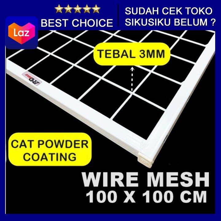 Wire Grid Mesh 100 X 100 CM - Kawat Jaring Kotak - Ram Dinding Bingkai ...