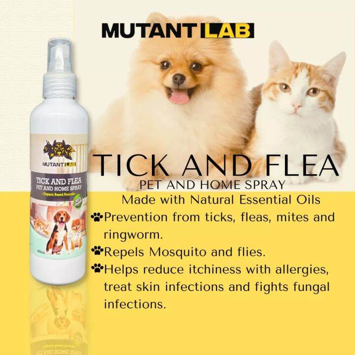 MUTANT LAB ANTI TICK AND FLEA FOR DOGS, CATS AND HOME (ORGANIC BASED ...