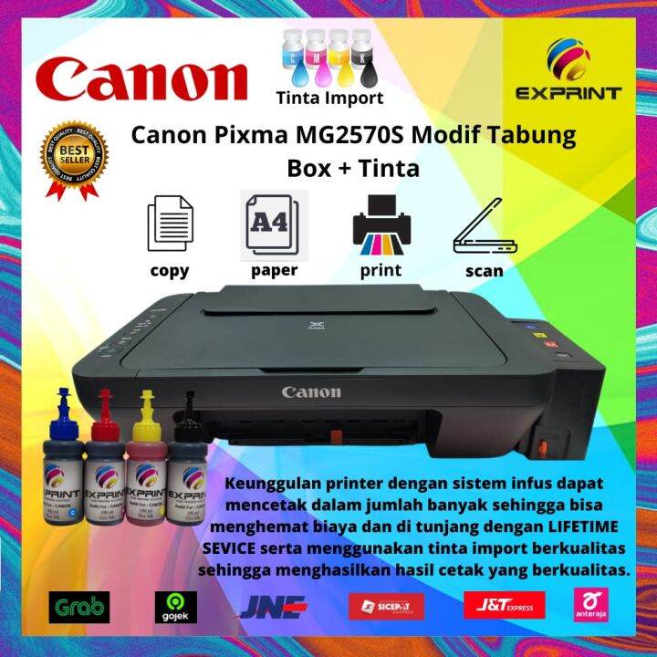 Printer Canon MG2570s Print Scan Copy Ink Tank (kotak) | Lazada Indonesia