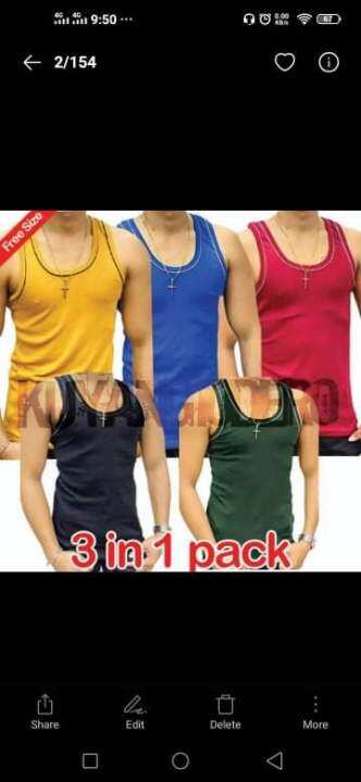 BODY FIT SANDO FOR MENS 3 IN 1 PACK ASSORTED | Lazada PH