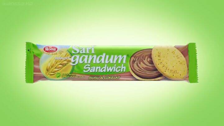Roma Biskuit SARI GANDUM Sandwich 10 pcs x 39gr Snack Cemilan Anak ...