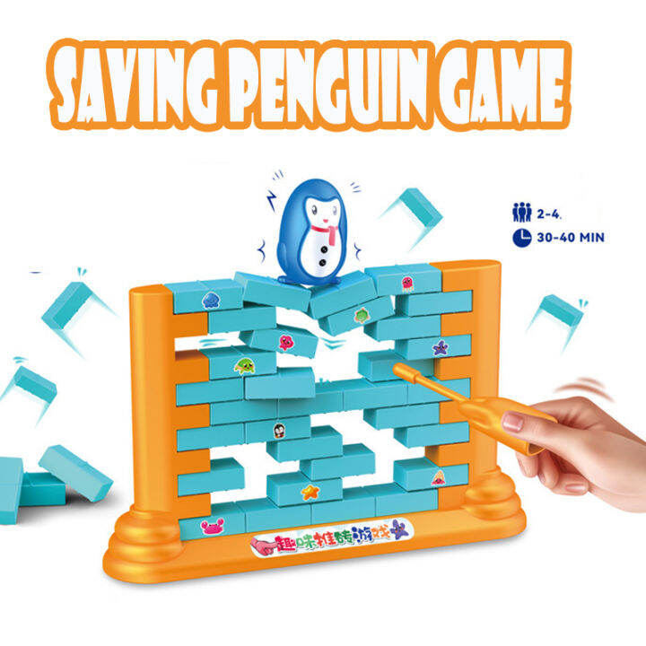 Stacking Penguin Block Demolish Wall To Saving Penguin Block Game Funny ...