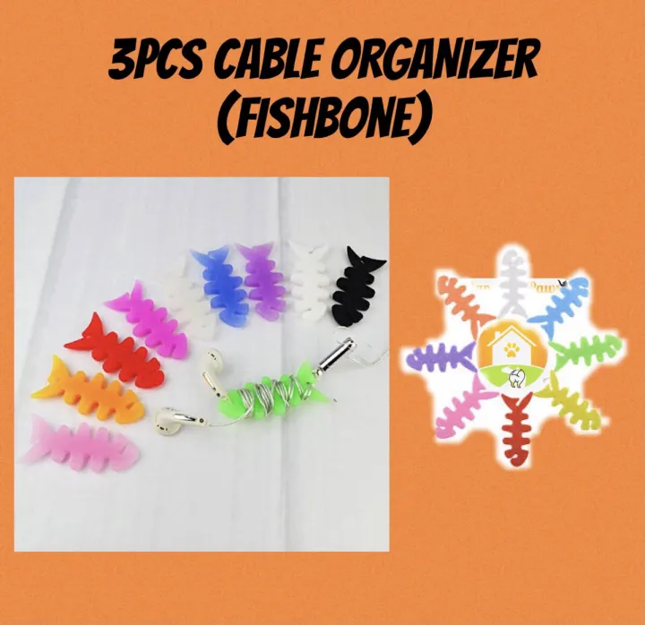 3pcs CABLE ORGANIZER Fishbone (Random Color) | Lazada PH