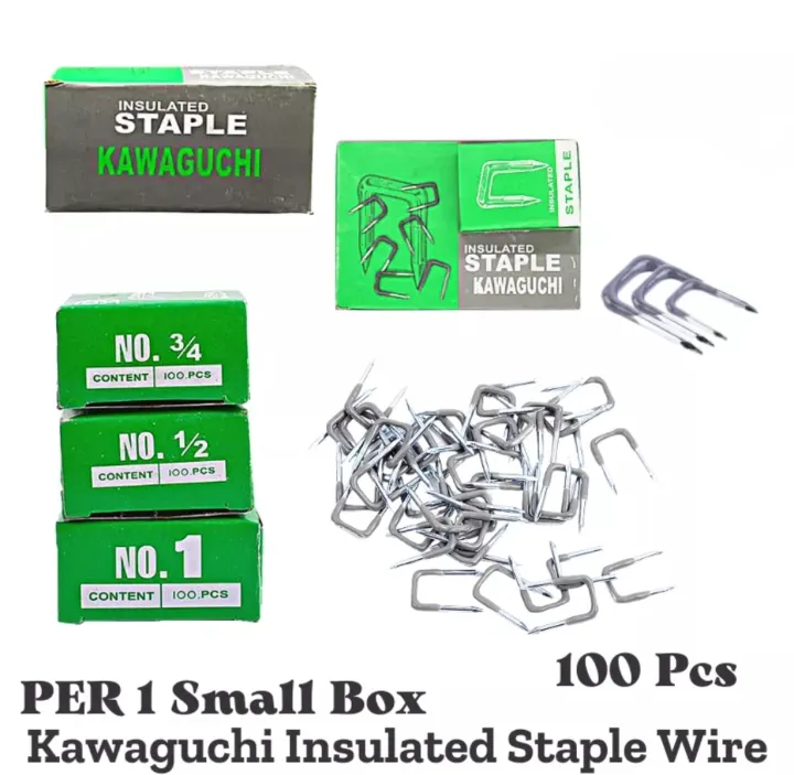 kawaguchi insulated staple wire u nail #1/2#3/4#1 per box | Lazada PH