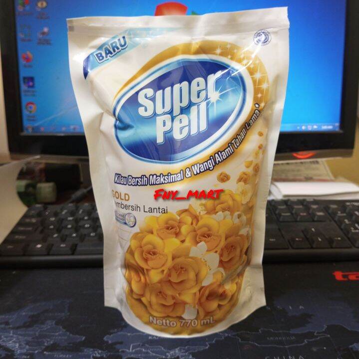 Super Pell Pembersih Lantai GOLD 770ml / SuperPell Gold 770ml / Pembersih Lantai Super Pell ...
