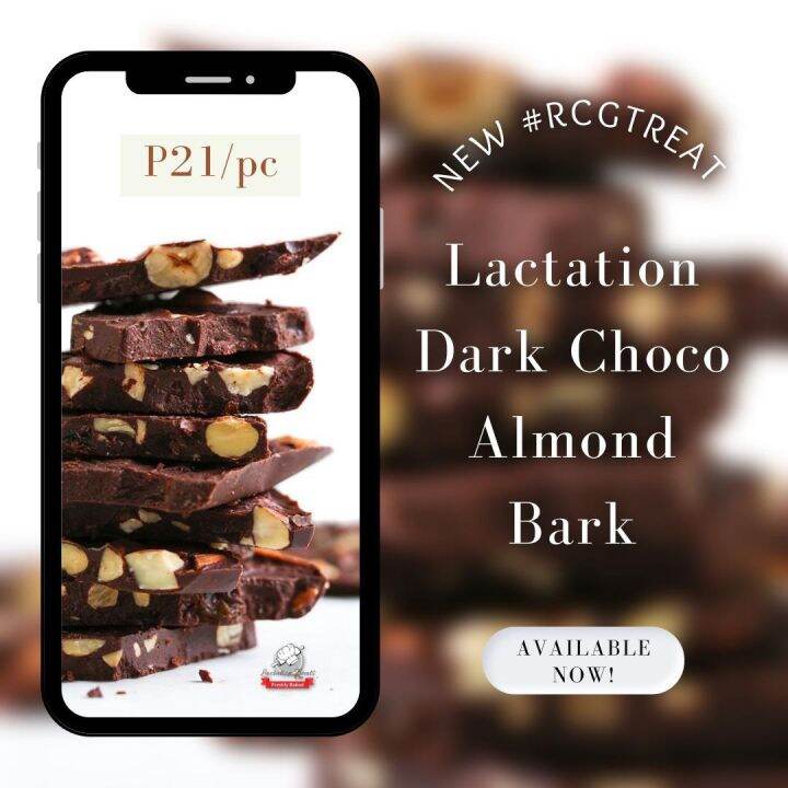 LACTATION Dark Choco Bark With Almonds - 22/30 PCS (PURE DARK CHOCOLATE ...