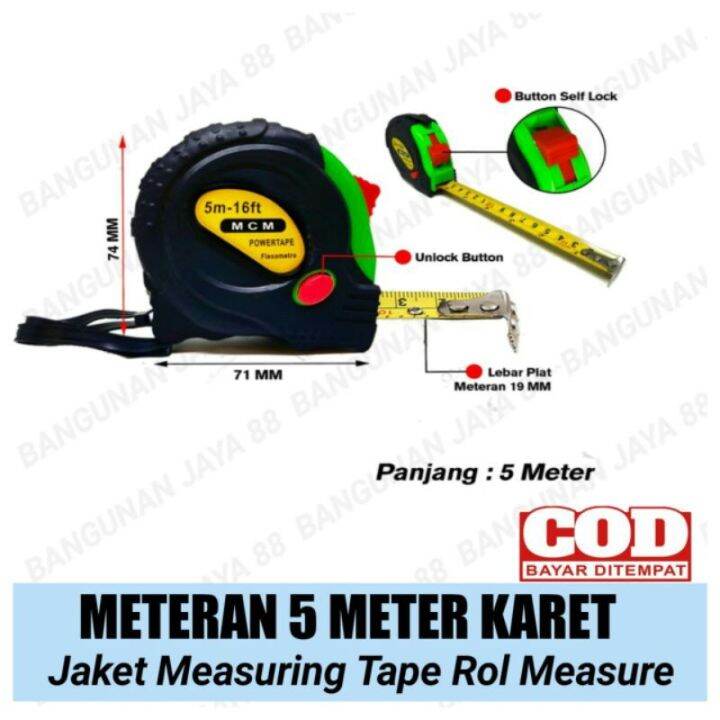 Meteran 5M Karet/Meteran Roll 5 Meter | Lazada Indonesia
