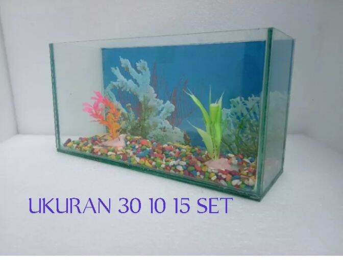 Aquarium Ikan hias Akuarium kaca ukuran 30 10 15 Tank kaca minimalis ...