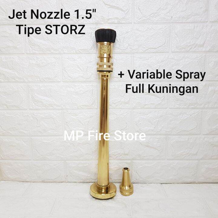FIRE JET NOZZLE PEMADAM STORZ 1.5 Inch GOLD + VARIABLE SPRAY KUNINGAN | Lazada Indonesia