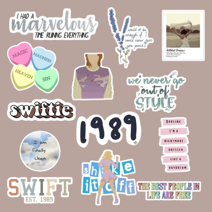 Taylor Swift 1989 Laminated VINYL Sticker Waterproof And Scratchproof ...