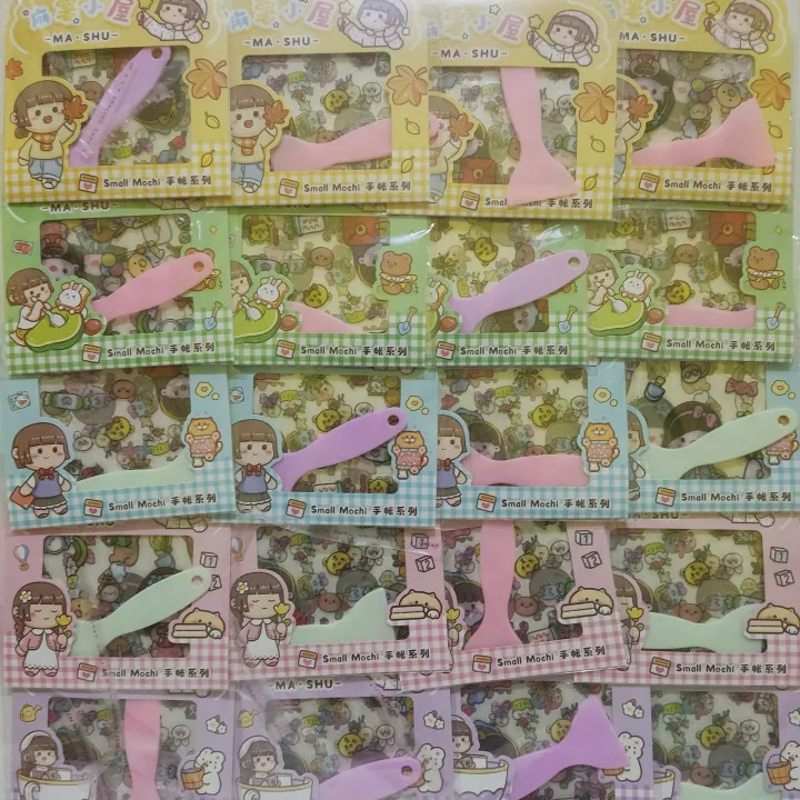 1 Pak isi 3 Lembar Stiker 2D Tempel Lucu Planner Scrapbook Cute ...