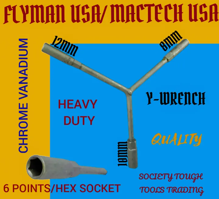 Y Wrench 8-10-12MM ORIGINAL FLYMAN/MACTECH USA / HEAVY DUTY Y WRENCH 8 ...
