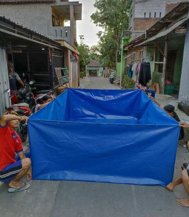 TERPAL KOLAM PVC SEMY KARET UK 300X200x100 kolam pvc 3x2x1 kualitas no ...