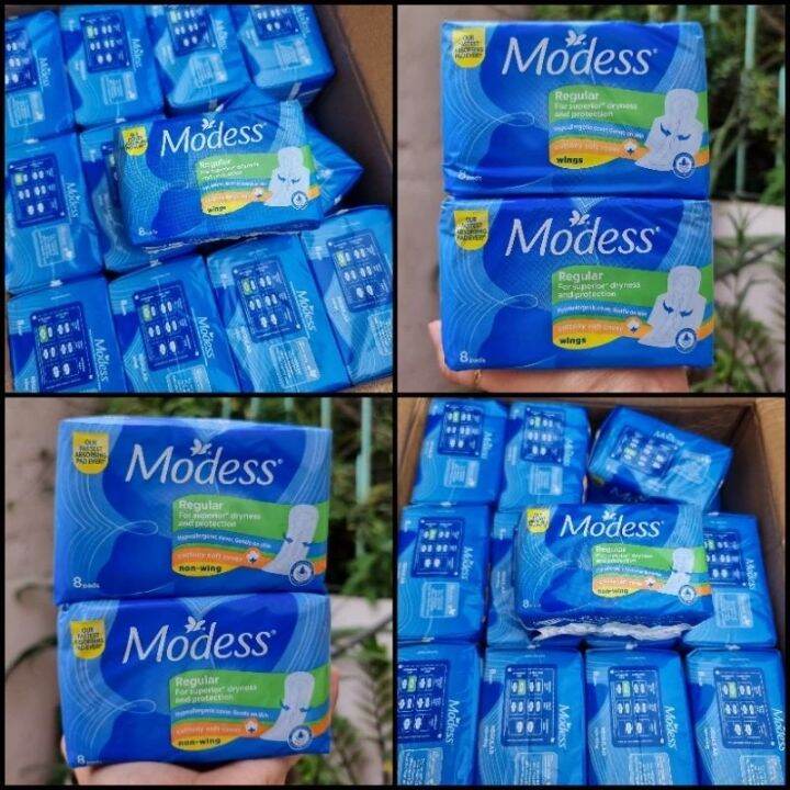 Modess Regular Cottony Soft with Wings and Non-Wings 8 pads per pack ...