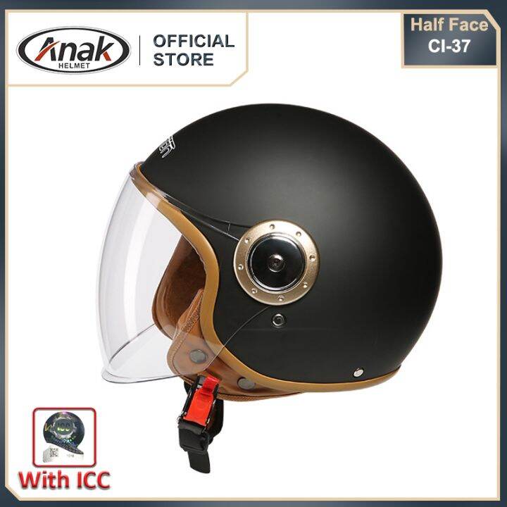 Anak Sndn CI-37 Classic Helmet Motorcycle Half Face Retro for Men Women ...