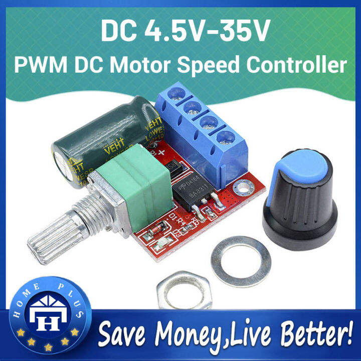 【Local delivery】 Mini DC-DC 4.5V-35V 5A 90W PWM DC Motor Speed Controller Module Speed Regulator ...
