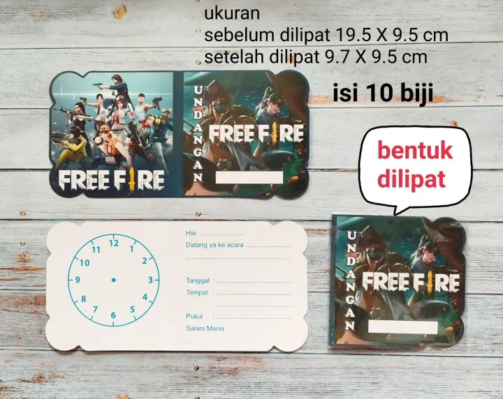 kartu undangan ulang tahun happy birthday hbd ultah lipat karakter FF ...