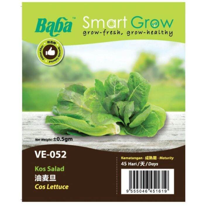 BABA SMART GROWTH VEGETABLE SEEDS VE052 COS LETTUCE benih sayur kos ...
