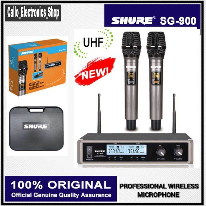 SHURE SG-900 PROFESSIONAL WIRELESS MICROPHONE RECHARGEABLE KARAOKE | Lazada PH