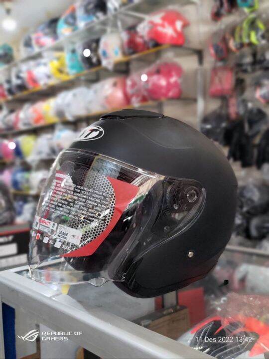 HELM KYT KYOTO R SOLID BLACK DOFF ORIGINAL STANDAR SNI | Lazada Indonesia