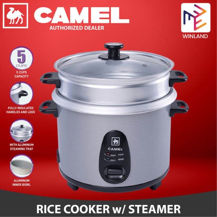 CAMEL by Winland 1.2L Rice Cooker with Steamer and Glass Lid (5 cups)- Silver SK-40S | Lazada PH