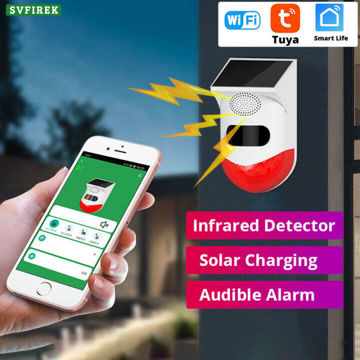 Wifi Solar Energy Alarm Outdoor Sound And Light Alarm Infrared Detector ...