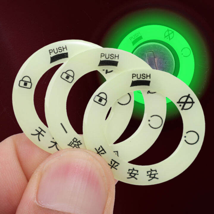 Car Ignition Switch Luminous Sticker Waterproof Rings Key Decoration ...