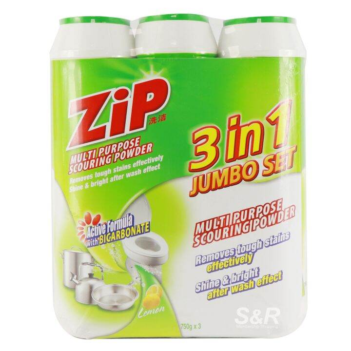 ZIP Multi-Purpose Scouring Powder 3 in 1 Jumbo Set Lemon Scented 3pcs ...