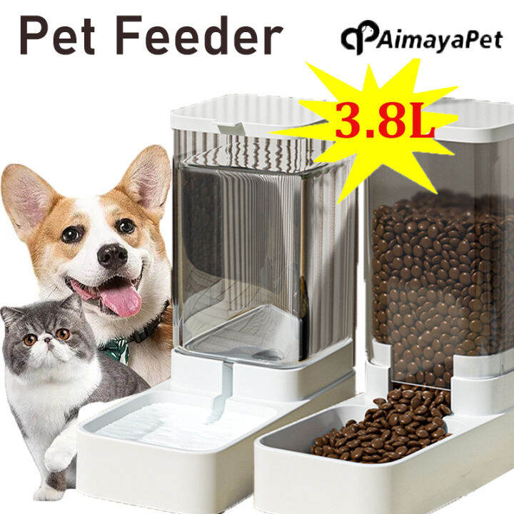 AIMAYAPET 3.8L Automatic Pet Dog Cat Feeder Detachable Large Capacity Dog Cat Water Dispenser ...