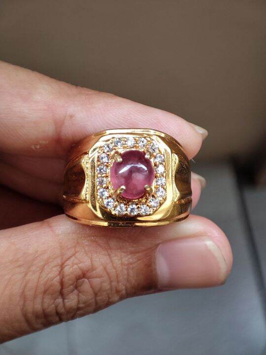 batu cincin pria mata ruby merah delima asli natural ruby dari alam ...