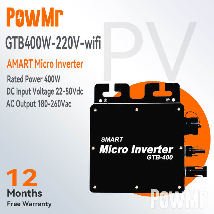 PowMr GTB-400W Grid Micro Inverter 230V DC / AC Smart Micro MPPT Solar ...