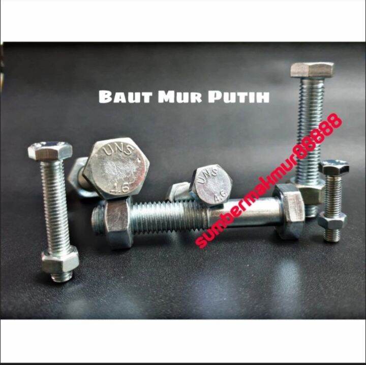Baut Mur Putih / Bmp m 12 x 100 (1 pcs) | Lazada Indonesia