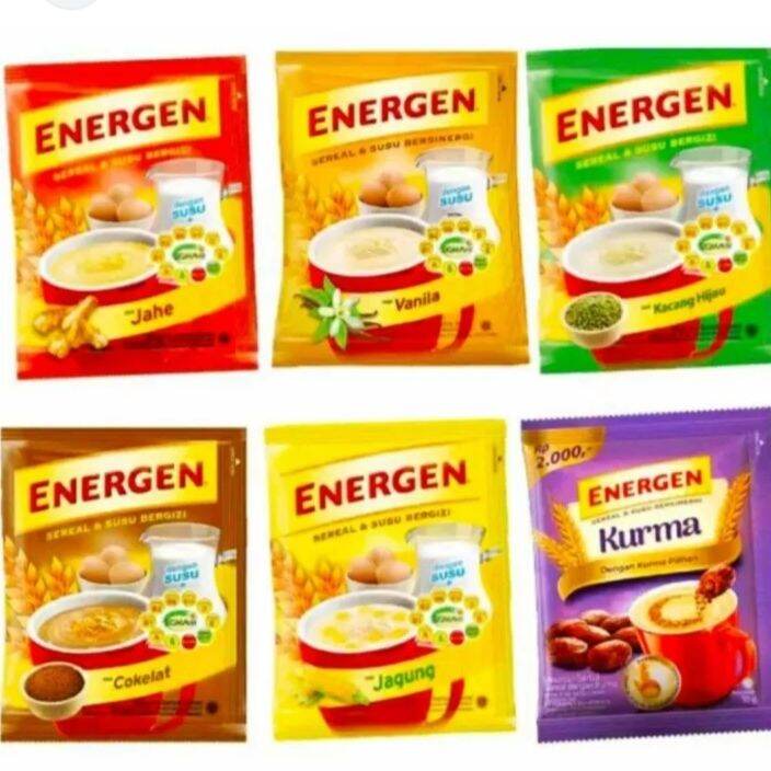 energen rasa coklat / vanila / kurma / jagung / kacang hijau / jahe ...