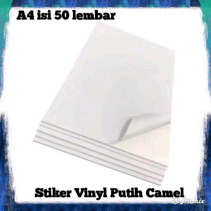 Stiker Vinyl putih Camel(Non Coating) A4 isi 50 lembar | Lazada Indonesia
