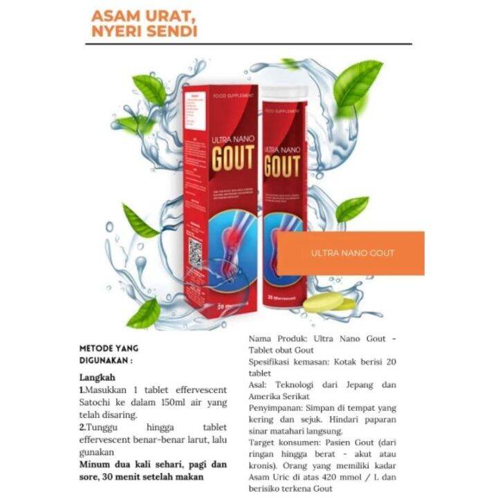 Ultra Nano Gout Tablet effervescent terapi asam urat dan nyeri sendi ...